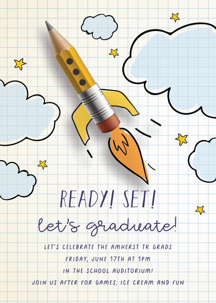 Invitaciones De Graduación Preescolar Gratis | Greetings Island